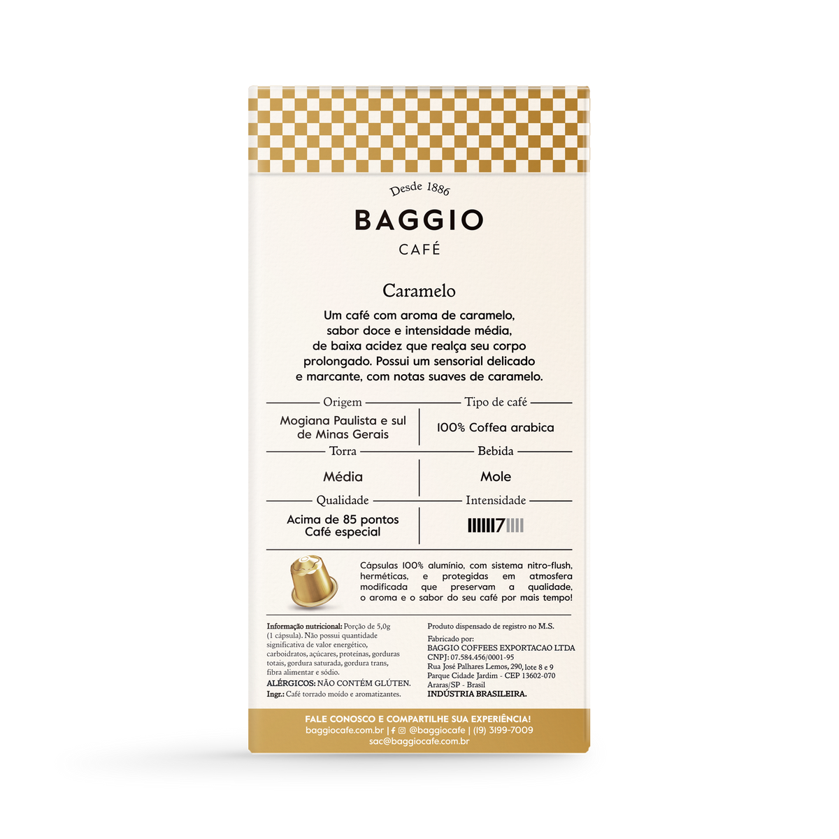 Cápsula de café Baggio Aromatizado Caramelo para Nespresso