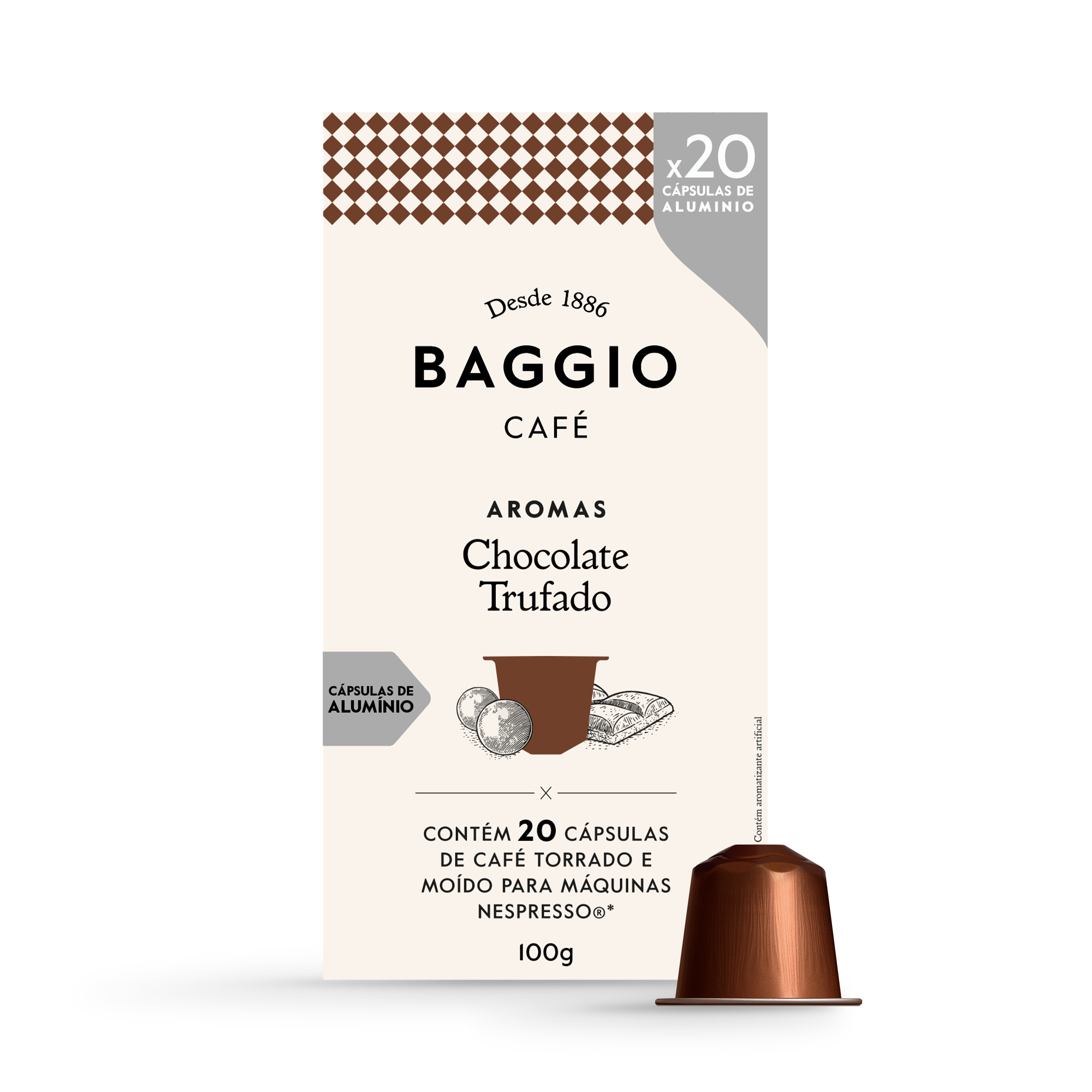 Baggio Aromas Chocolate Trufado - 20 Cápsulas p/ Nespresso*