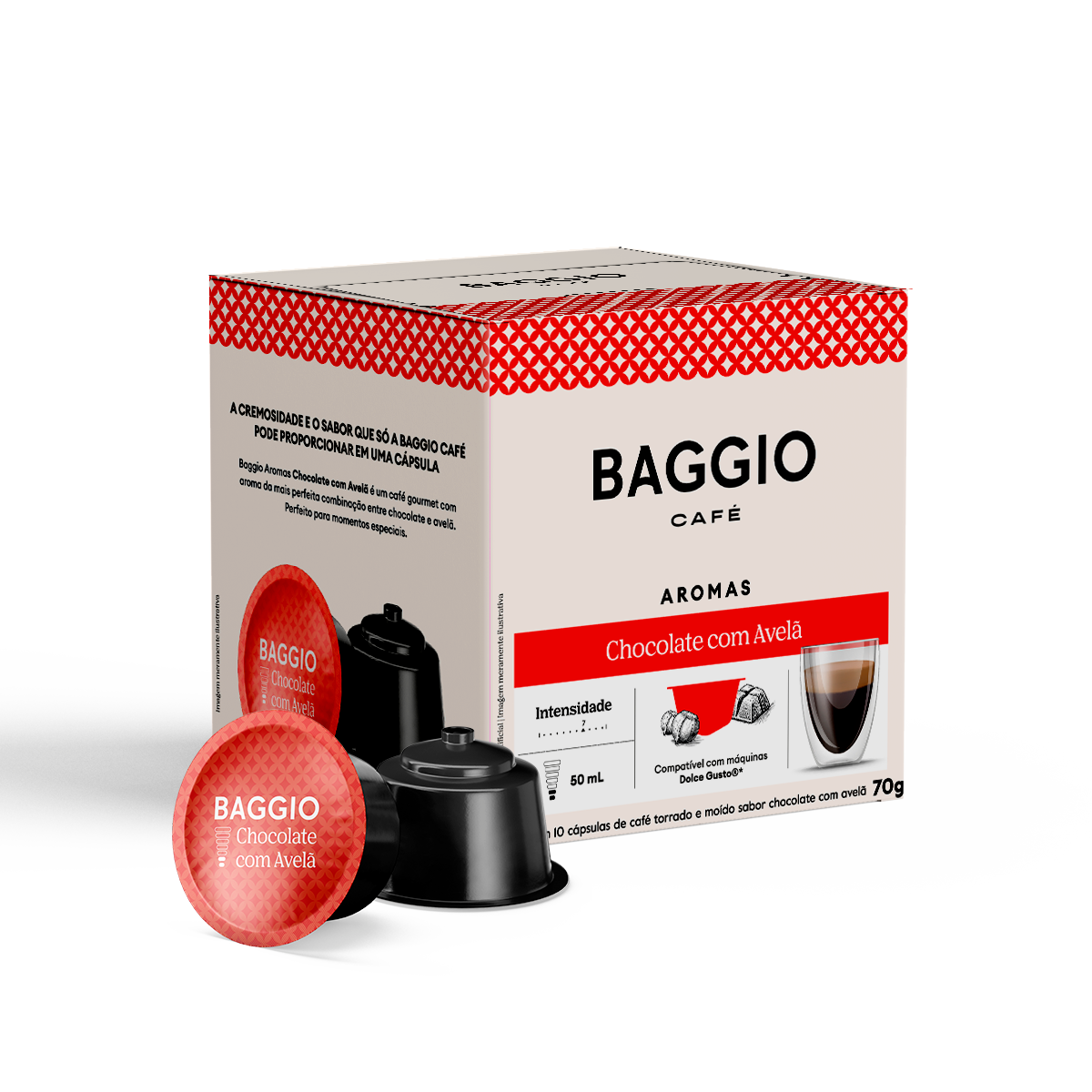 Baggio Aromas Chocolate com Avelã - 10 Cápsulas p/ Dolce Gusto ...